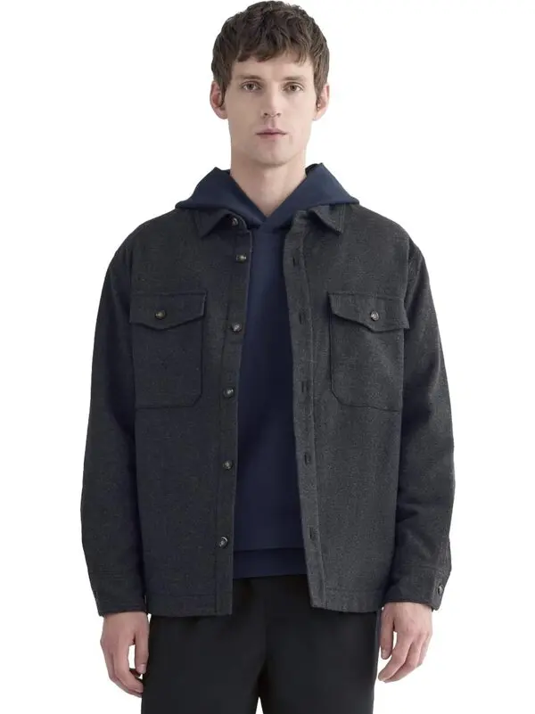 Everlane Heavyweight Waffle Twill Overshirt - Heather Charcoal