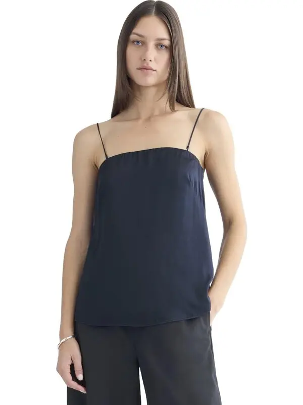 Everlane Silk Charmeuse Cami Top - Navy