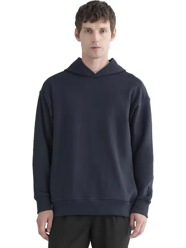 Everlane Twill Terry Jacquard Hoodie - Navy