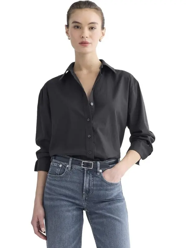 Everlane Everyday Silky Cotton Shirt - Black