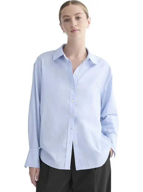 Everlane Everyday Silky Cotton Shirt - Light Blue