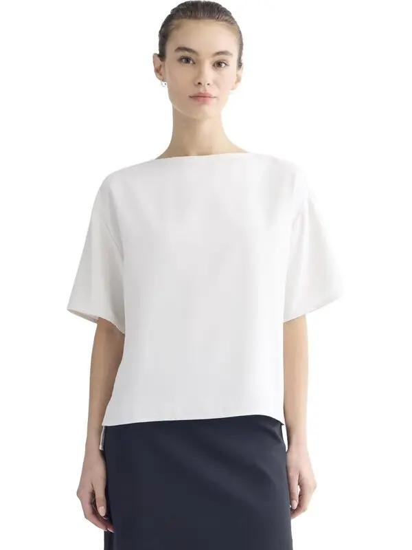 Everlane Drapey Crepe Top - Birch