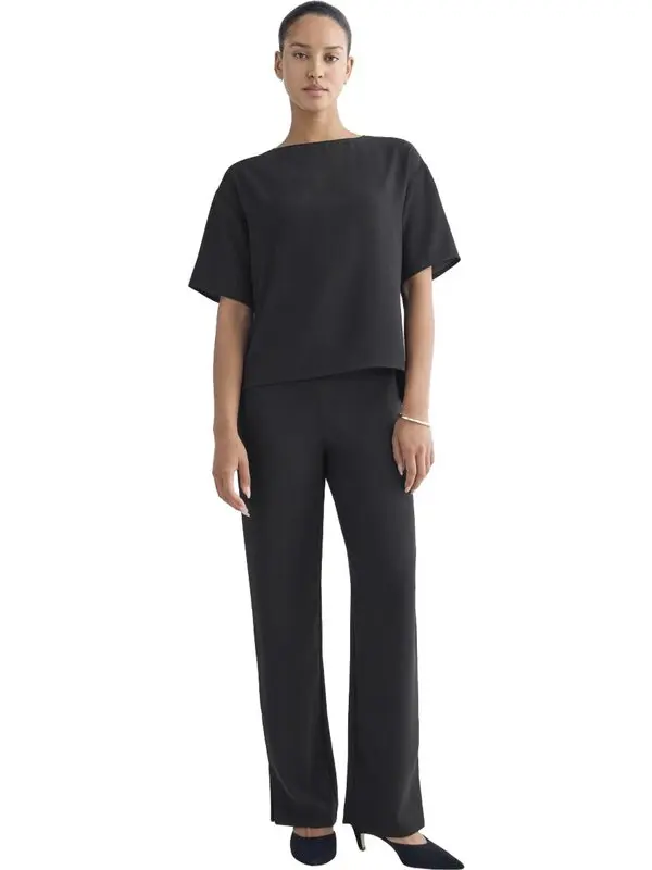 Everlane Drapey Crepe Pant - Black