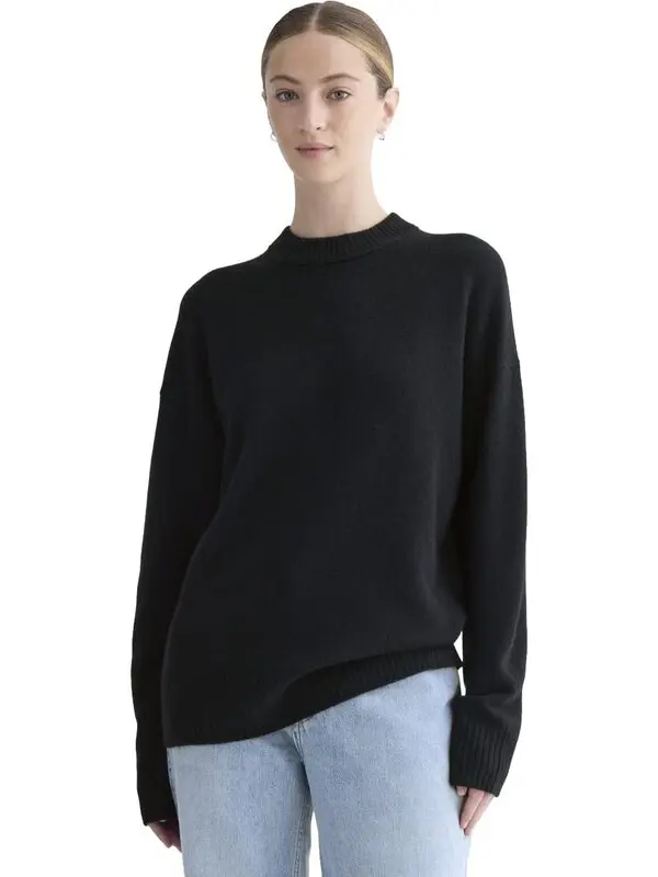 Everlane Cashmere Boyfriend Sweater - Black