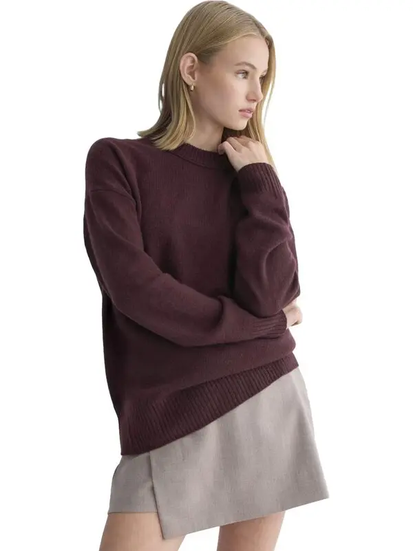 Everlane Cashmere Boyfriend Sweater - Wine