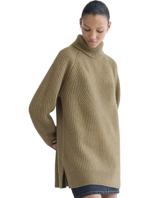 Everlane Cocoon Wool-cashmere Turtleneck Sweater - Toast