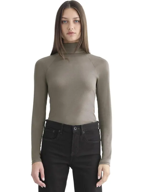 Everlane Tie-neck Slim Fit Top - Taupe