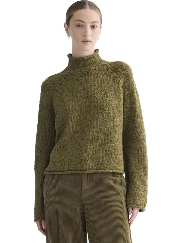 Everlane Rollneck Wool Blend Sweater - Olive