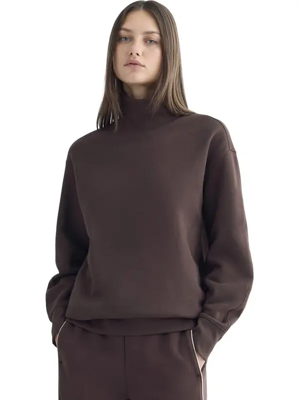 Everlane Luxe Fleece Turtleneck - Dark Chocolate