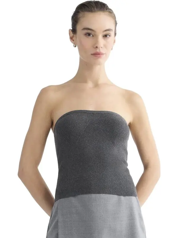 Everlane Knit Tube Top - Heathered Soot