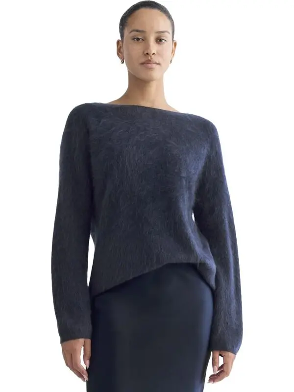 Everlane Lush Cashmere Boatneck Sweater - Starry Navy