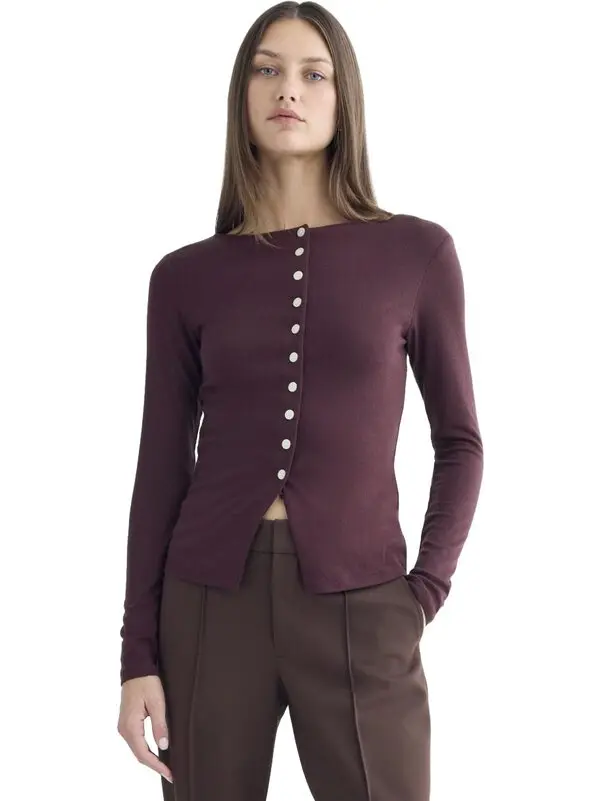 Everlane Butterluxe Button-up Top - Deep Plum
