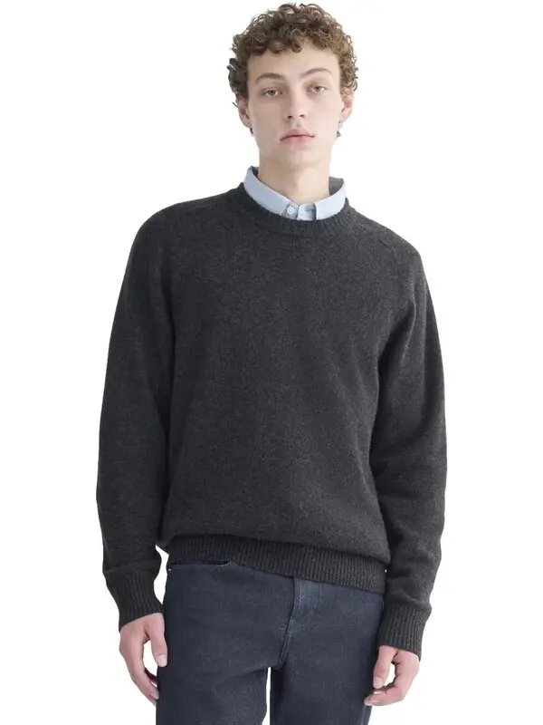 Everlane Midweight Cashmere Crew Sweater - Heathered Black