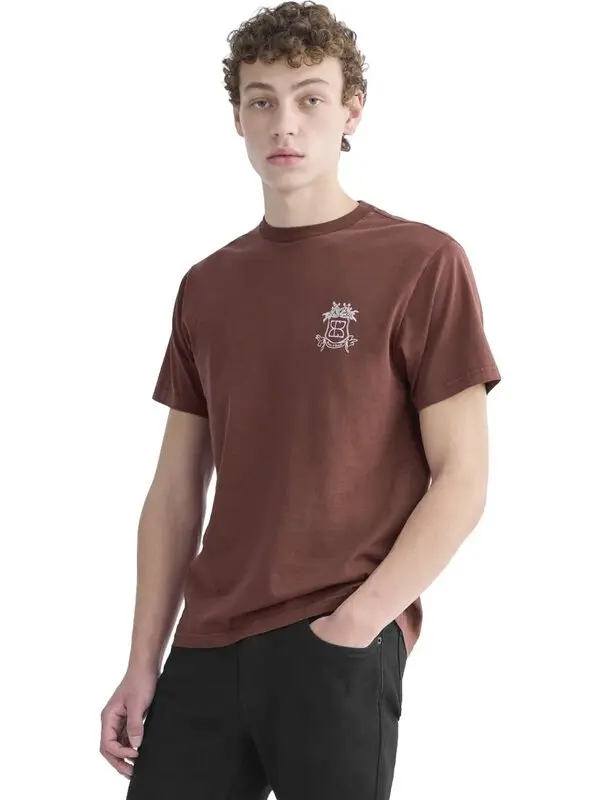 Everlane X Peace And Quiet Crest Graphic Tshirt - Wine