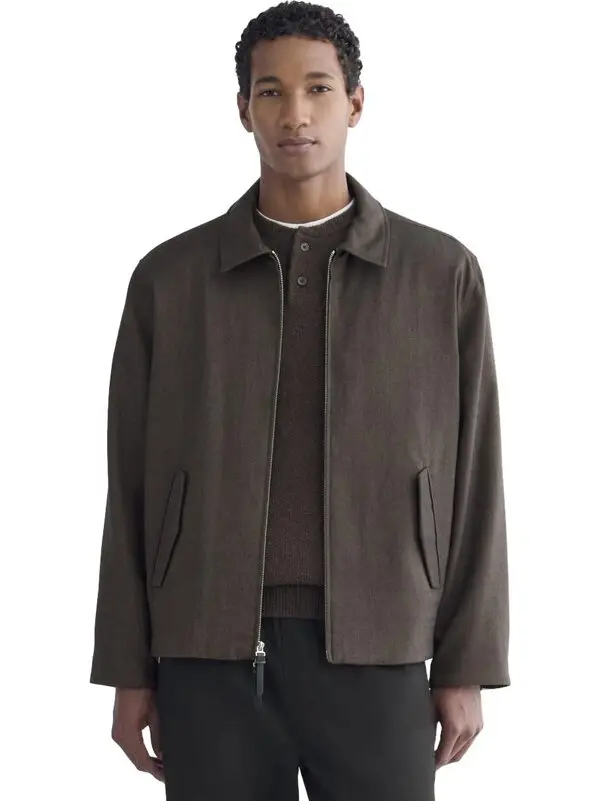 Everlane Tailored Zip Jacket - Heathered Fudge