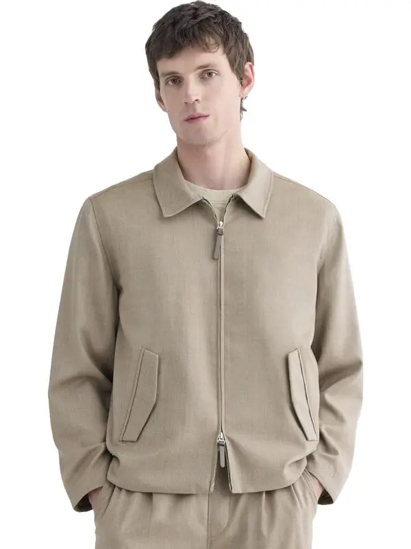 Everlane Tailored Zip Jacket - Light Taupe
