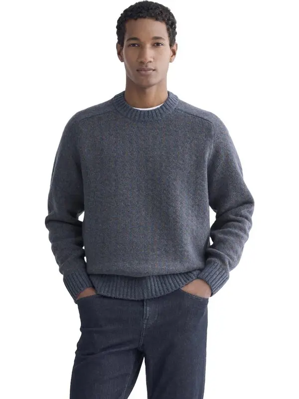 Everlane Wool Cashmere Nordic Crew Sweater - Heathered Indigo