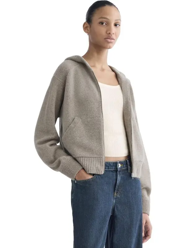 Everlane Full-zip Wool Cashmere Hoodie - Oatmeal