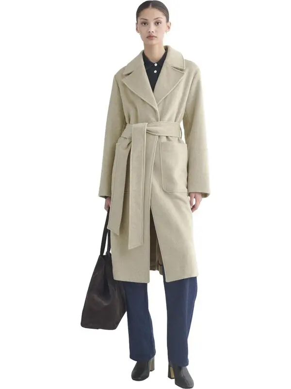 Everlane Rewool Belted Blanket Coat - Heather Wheat
