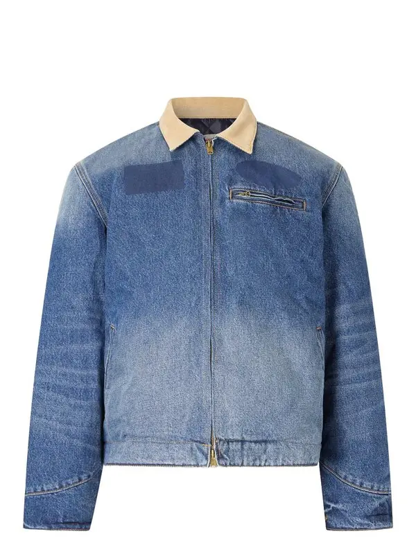 CHERRY LOS ANGELES Corduroy-trimmed Denim Work Jacket - Blue