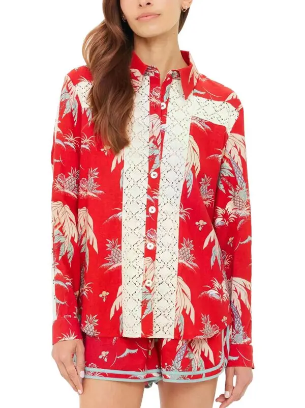 The Upside Palma Colla Printed Shirt - Red