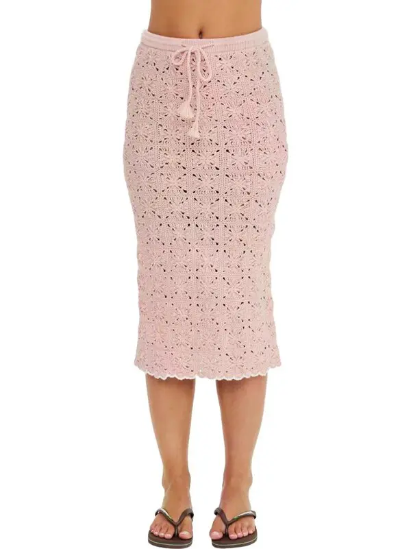 The Upside Anoki Irena Crochet Midi Skirt - Pink