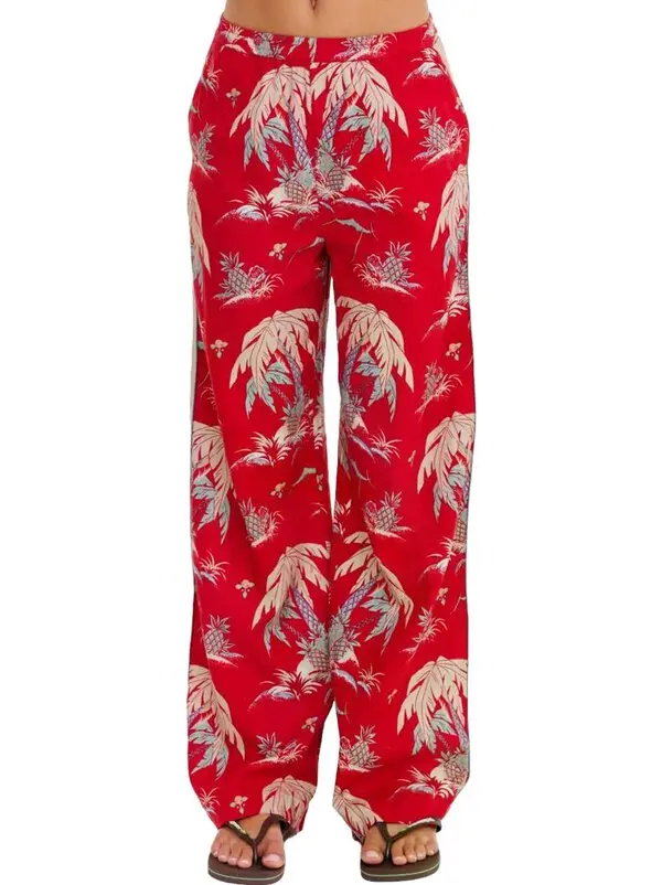 The Upside Palma Sierra Floral-print Palazzo Pants - Red