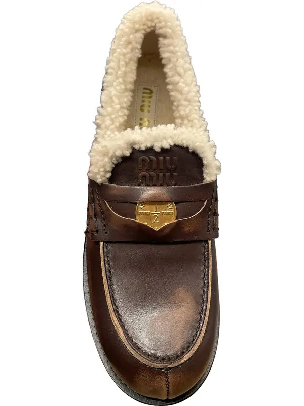 Miu Miu Sherpa Loafer - Brown