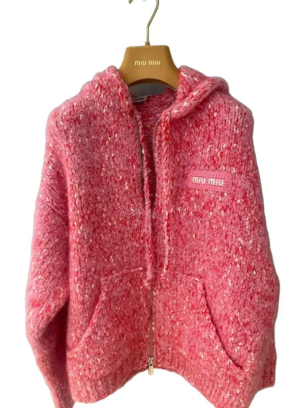 Miu Miu Zip Up Hoodie - Pink