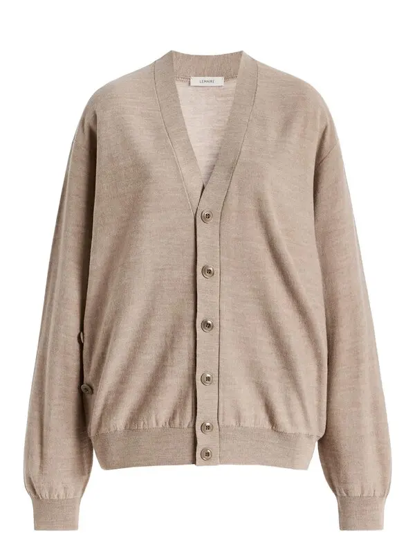 LEMAIRE Relaxed Twisted Knit Cardigan - Taupe