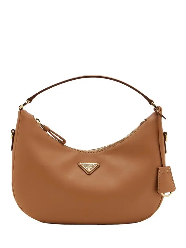 Prada Arqué Leather Shoulder Bag - Brown