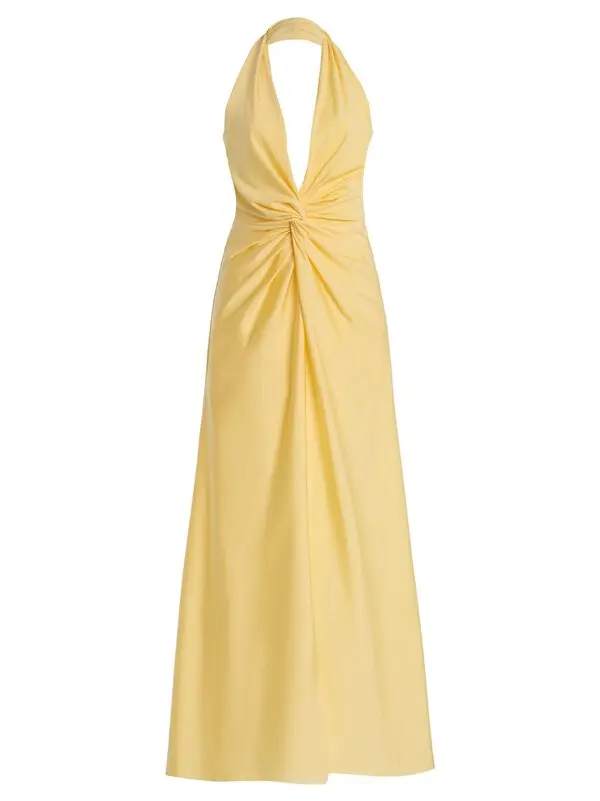 ANDRES OTALORA Mendra Maxi Halter Dress - Yellow