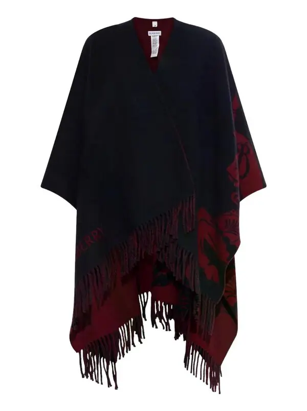 Burberry Fringed Cape - Blue