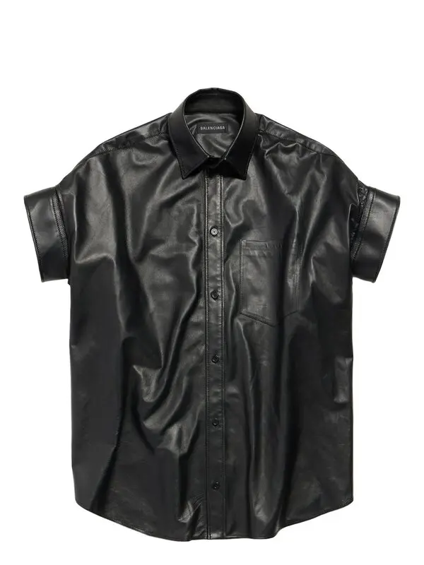 Balenciaga Tucked Sleeves Shirt - Black