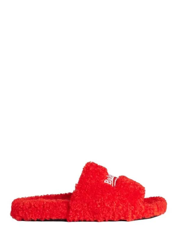Balenciaga Furry Slide Sandal - Orange