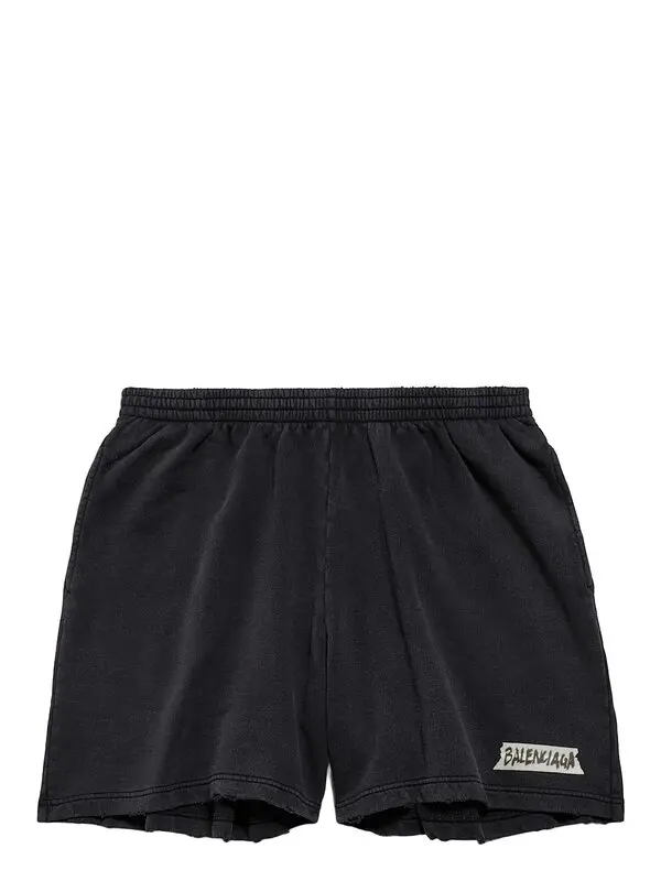 Balenciaga Masking Tape Dry Fleece Shorts - Black