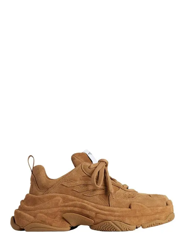 Balenciaga Triple S Sporty Suede Sneakers - Brown