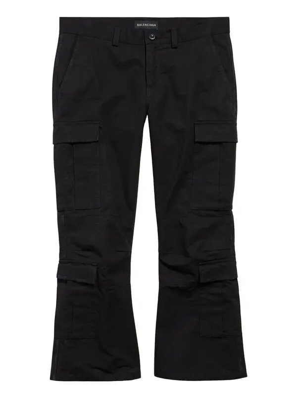 Balenciaga Cotton Ripstop Capri Cargo Pants - Black