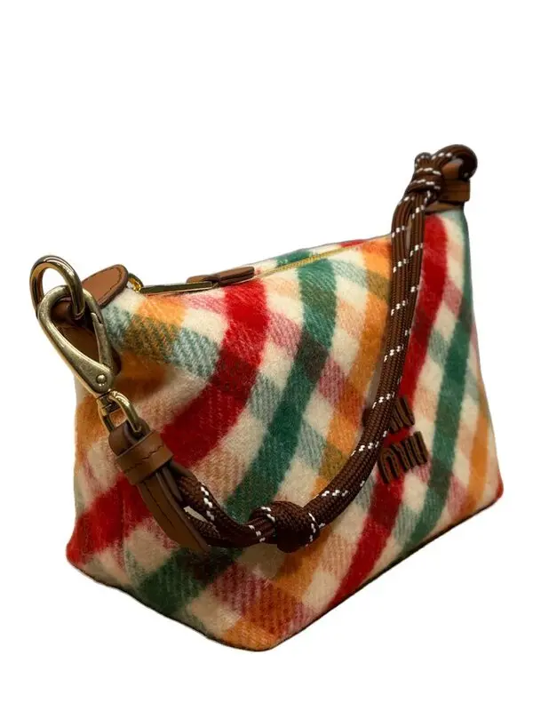 Miu Miu Plaid Wool Handbag Red - Multicolor
