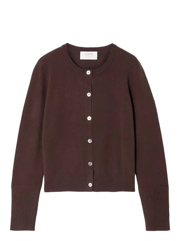 LA LIGNE Cashmere Cardigan - Brown