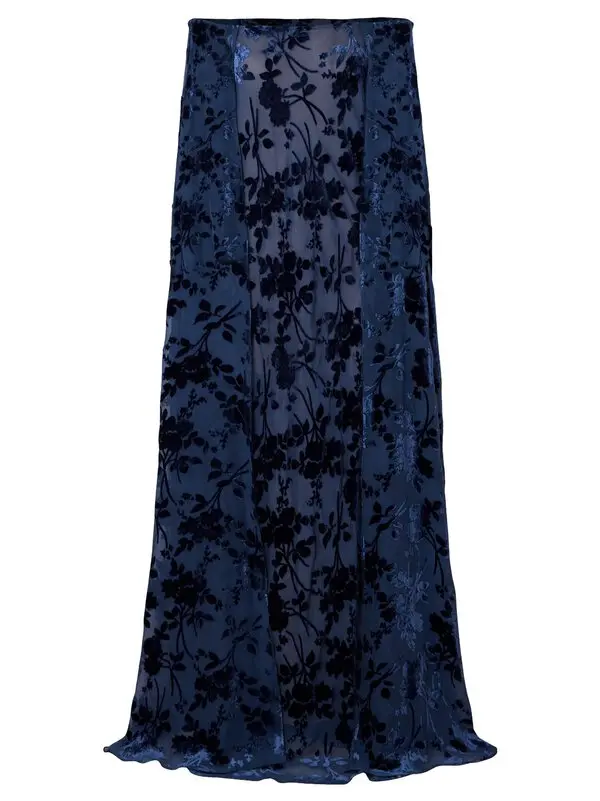 RODARTE Cape-effect Devoré-velvet Gown - Blue