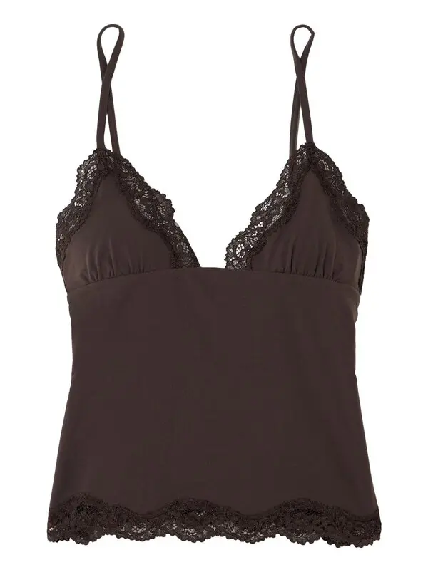 SKIMS Fits Everybody Lace Triangle Cami - Brown
