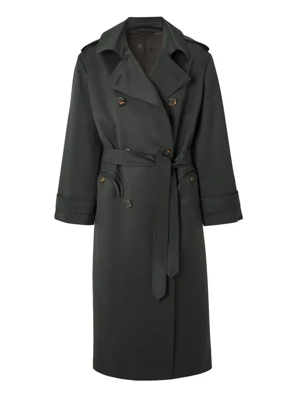 BLAZÉ MILANO Aseel Belted Wool And Mohair-blend Coat - Green