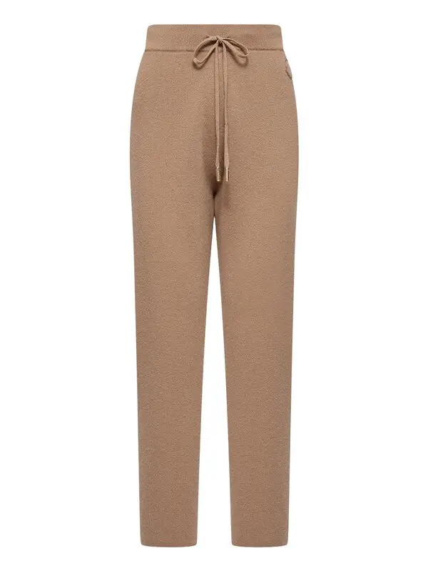 Moncler Wool And Cashmere Cropped Jogger - Beige