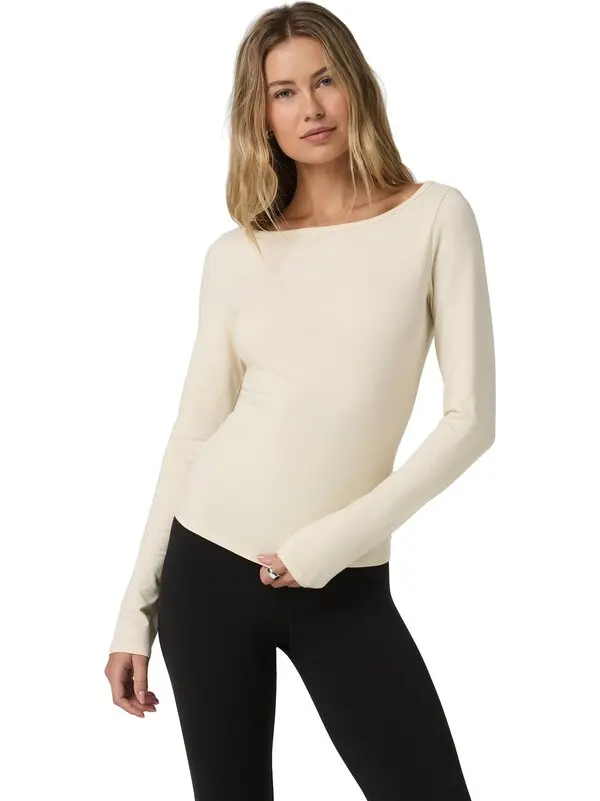 Vuori Long Sleeve Tuvalu Boat Neck - Bone