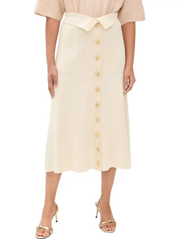 Zimmermann Rebellion Buttoned Midi Skirt - Parchment