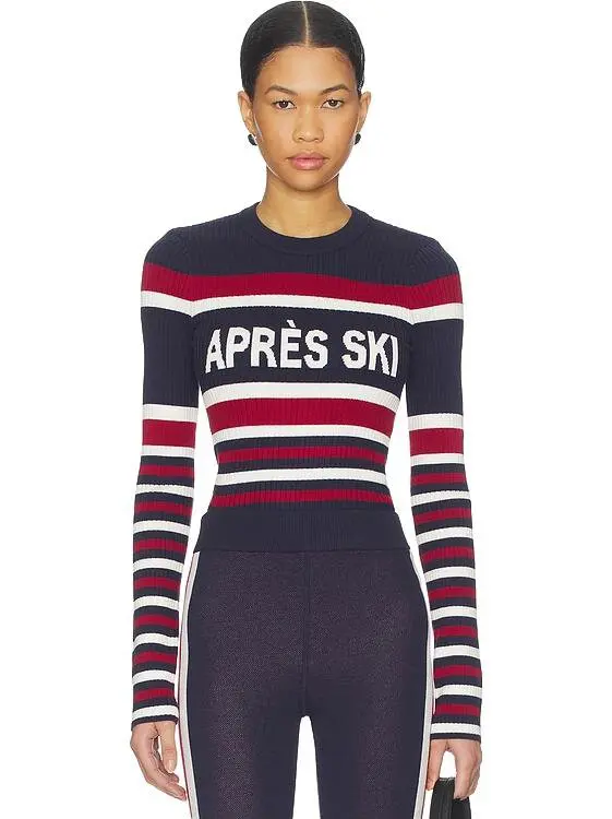 Show Me Your Mumu Slopes Sweater - Navy Apres Ski Stripe