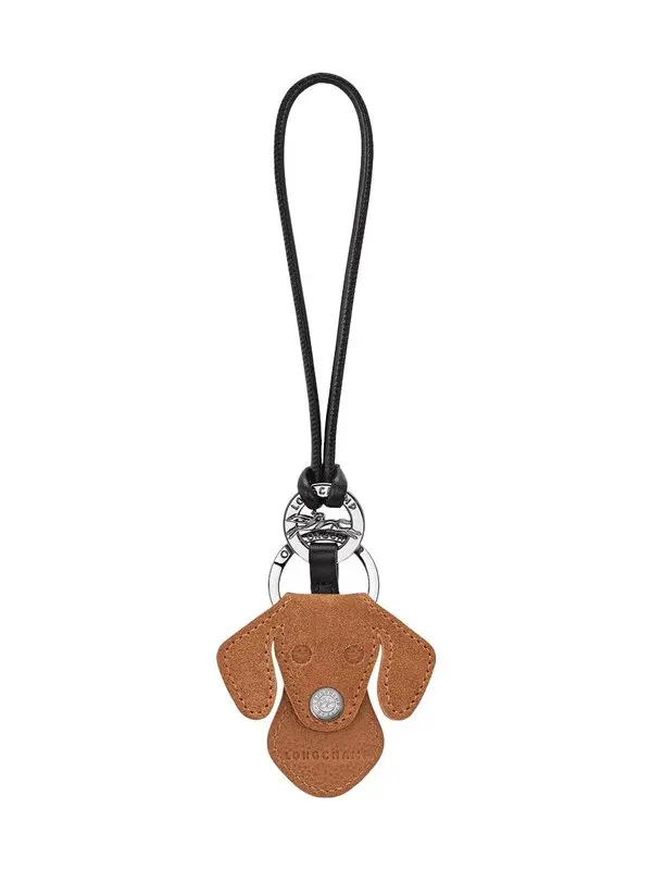 Longchamp Re-play Dog Leather Bag Charm - Natural