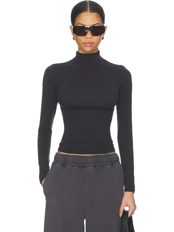 SKIMS Fits Everybody Turtleneck Top - Onyx