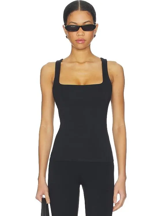 SKIMS Smooth Layers Square Neck Tank - Obsidian